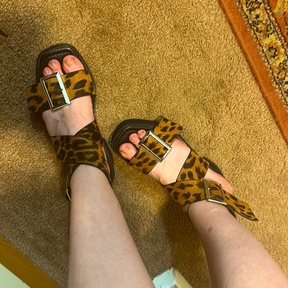 ASOS | Shoes | Cheetah Platform Ankle Strap Sandals | Poshmark